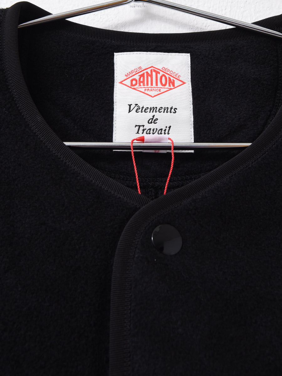 W_FLEECE COLLARLESS JACKET_BLACK – Blancsom