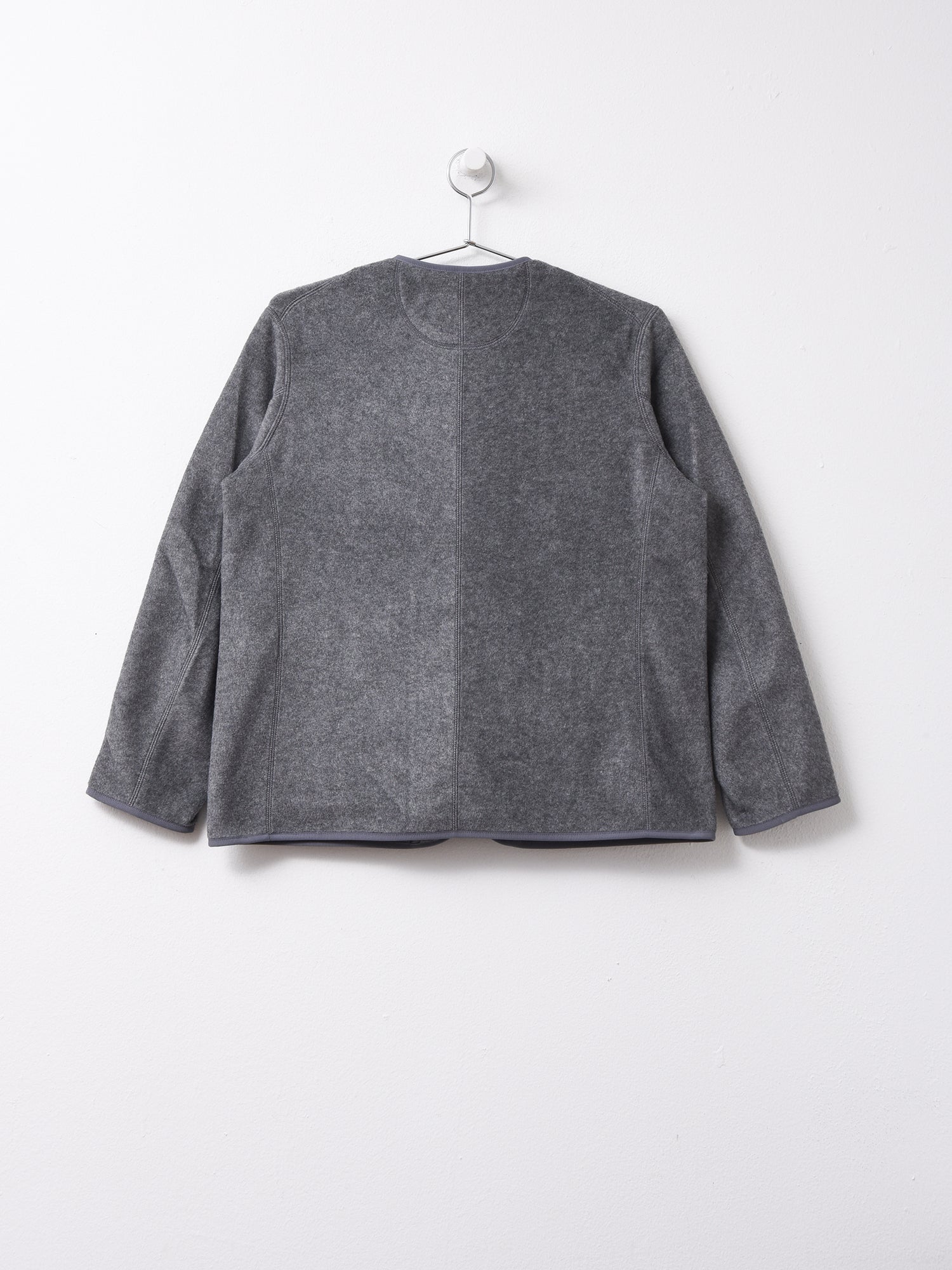 W_FLEECE COLLARLESS JACKET_DK.GREY – Blancsom