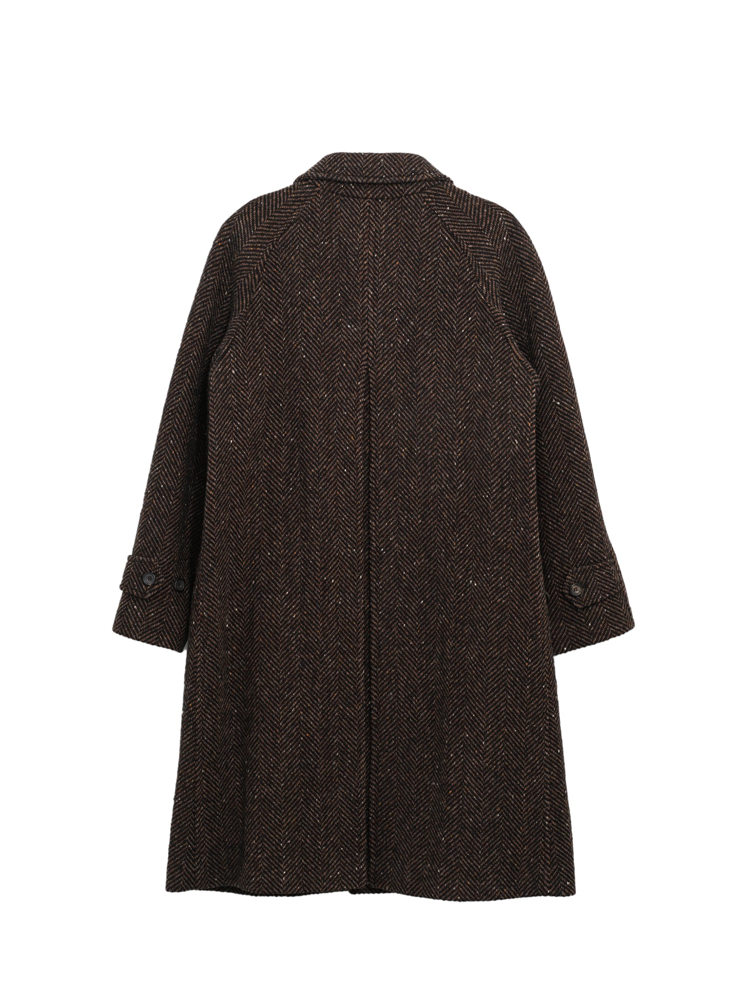 HERRINGBONE RAGLAN OVERCOAT BROWN – Blancsom